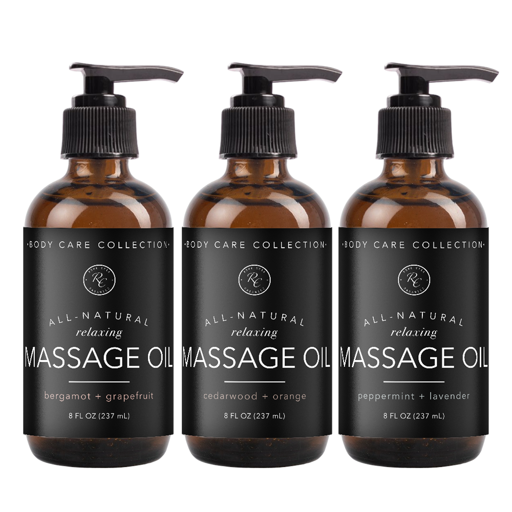Massage Oil Bundle | 8 oz | Variety of 3 – Rowe Casa Organics